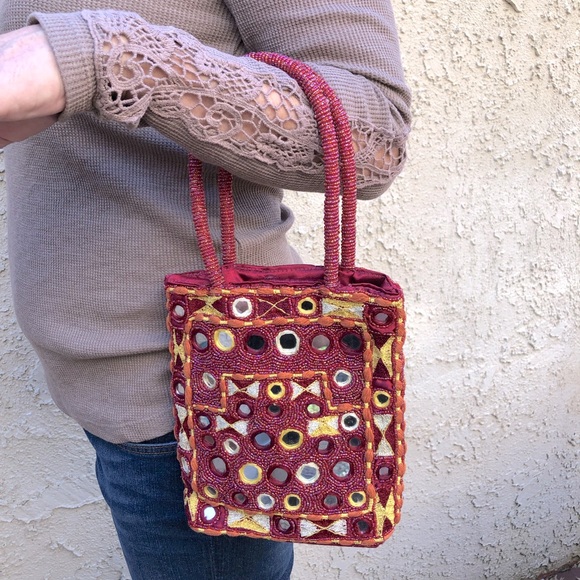 Talisman | Bags | Talisman By Kate Geddes Beaded Satin Mini Handbag ...